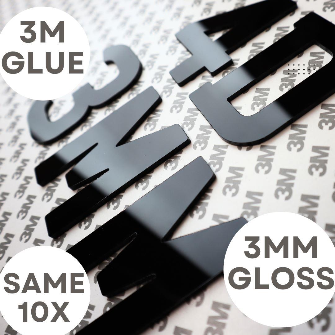 10x 3mm Gloss Acrylic 3D 4D Car Number Plate Letters Digits Wholesale ...