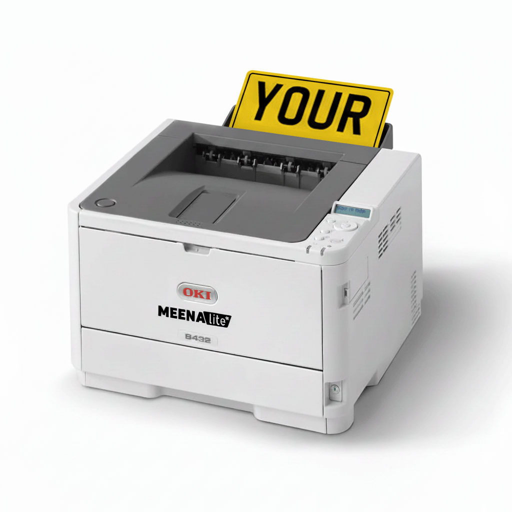 Modified OKI B432dn Monochrome Number Plate Printer + PlateIQ Software ...