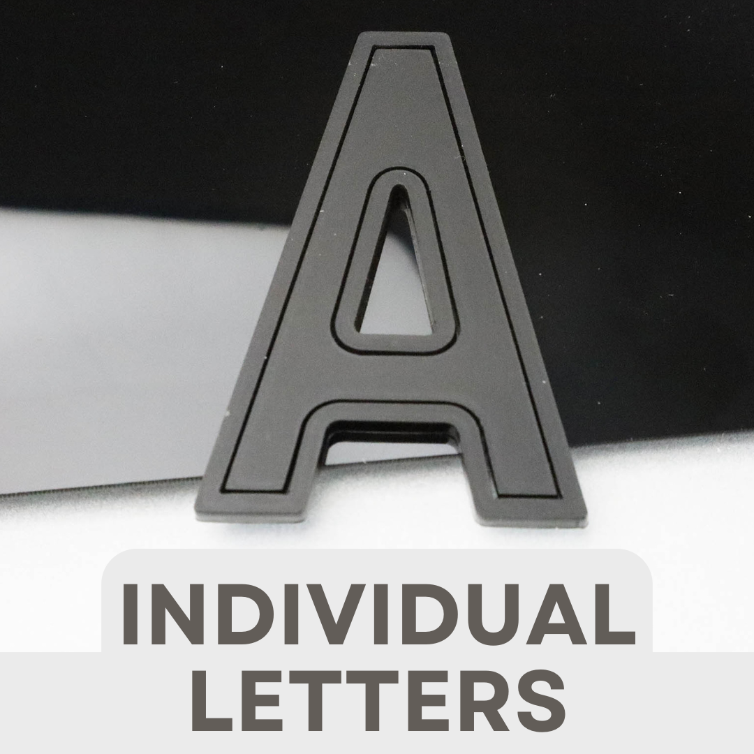 10x Shadow Matte Ghost Outline Premium Quality 4D Number Plate Letters ...